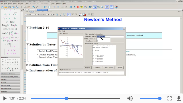 Maple Teaching Concepts: Newton's Method
